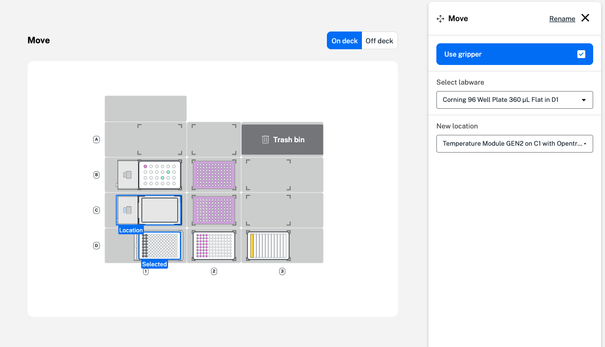 Protocol Designer: Moving Labware - Opentrons Documentation